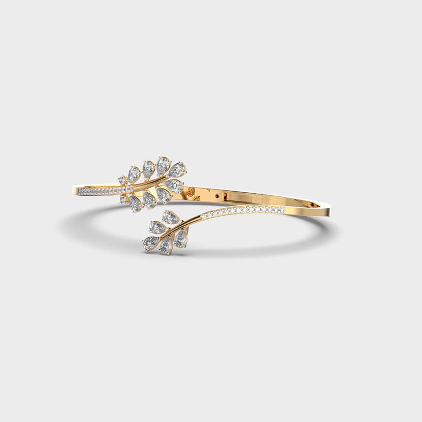 Gleaming Celeste Silverfern Diamond Bangle
