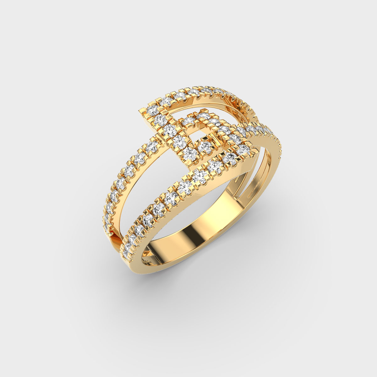 Buy Merging Bands Statement Diamond Ring At Jewelbox