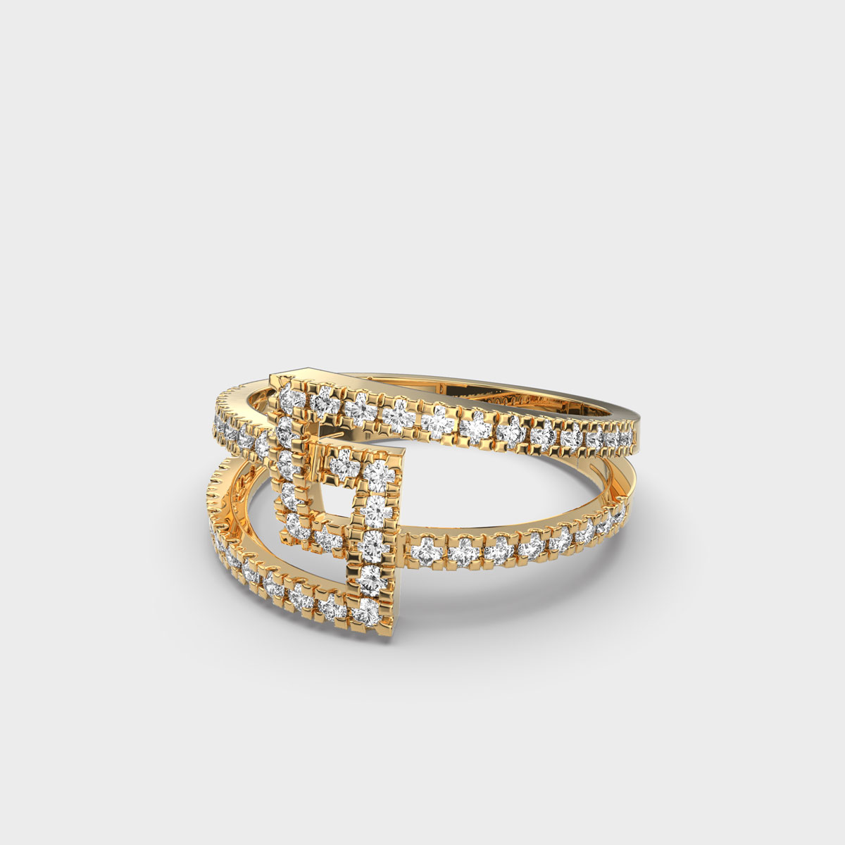 Buy Merging Bands Statement Diamond Ring At Jewelbox