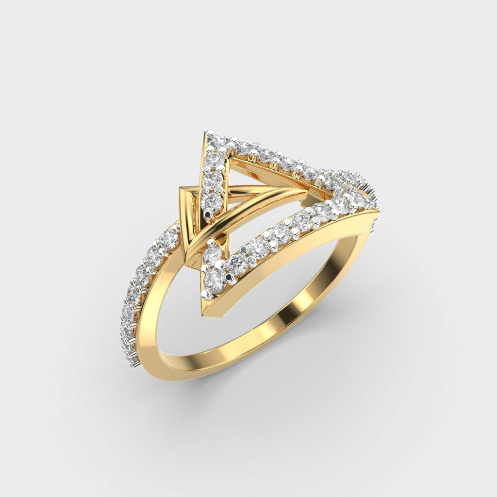 Buy Sterling Prism Diamond Encrusted Ring At Jewelbox
