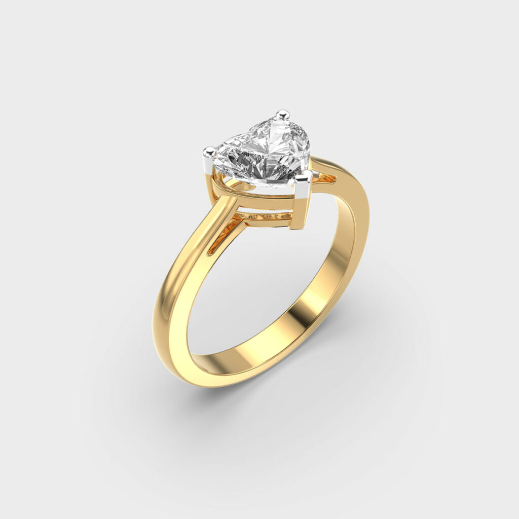 1 Carat Heart Solitaire Ring