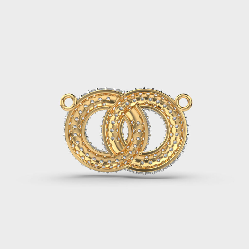 Buy Intersecting Rings Diamond Pendant (Without Chain) At Jewelbox