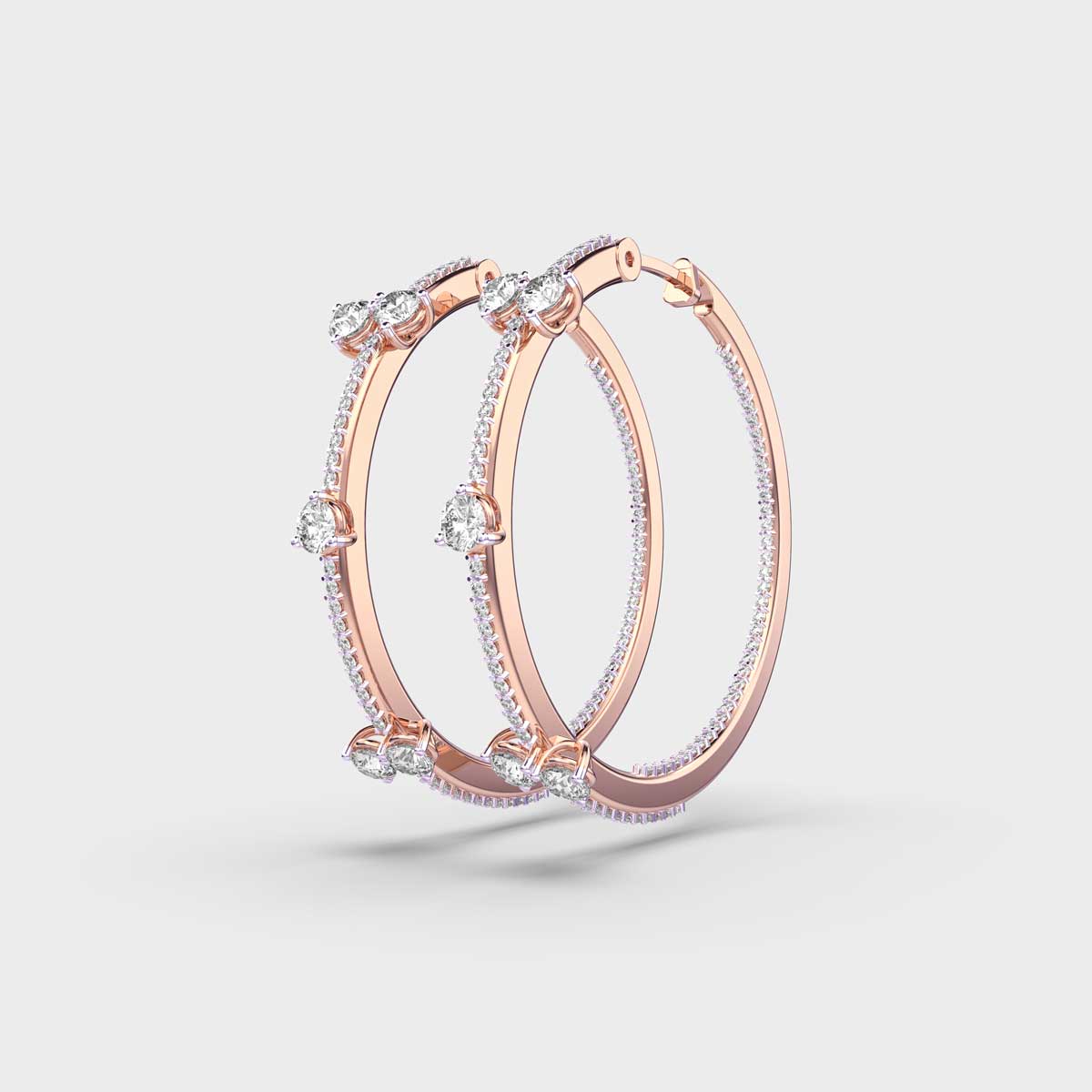 Buy Peppy Diamond Hoops At Jewelbox