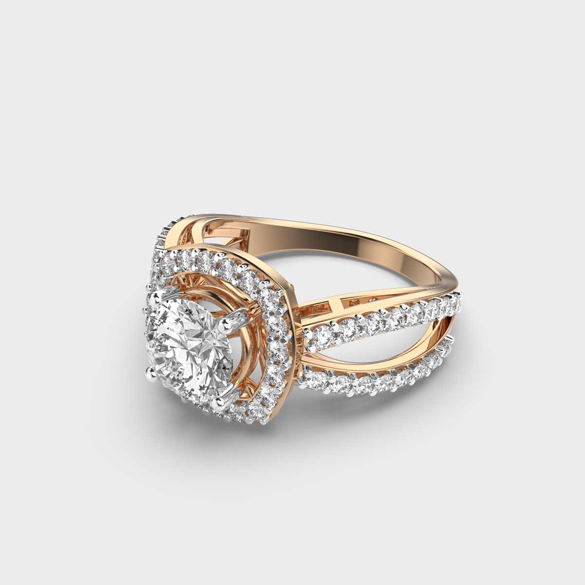 Buy 60 Cent Edgy Halo Ring At Jewelbox