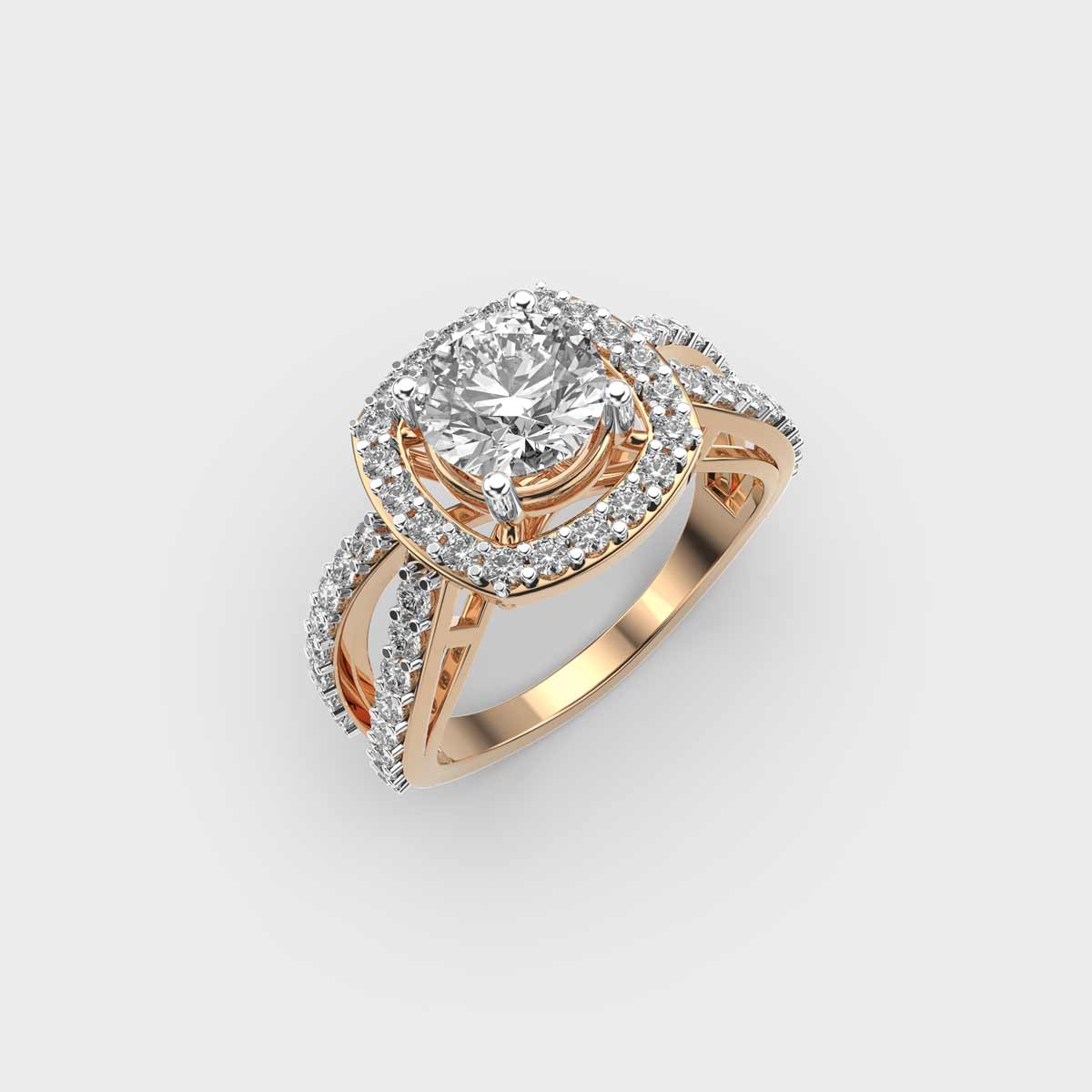 Buy 60 Cent Edgy Halo Ring At Jewelbox