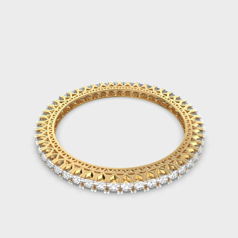 Buy Charm Flow Statement Diamond Bangle At Jewelbox