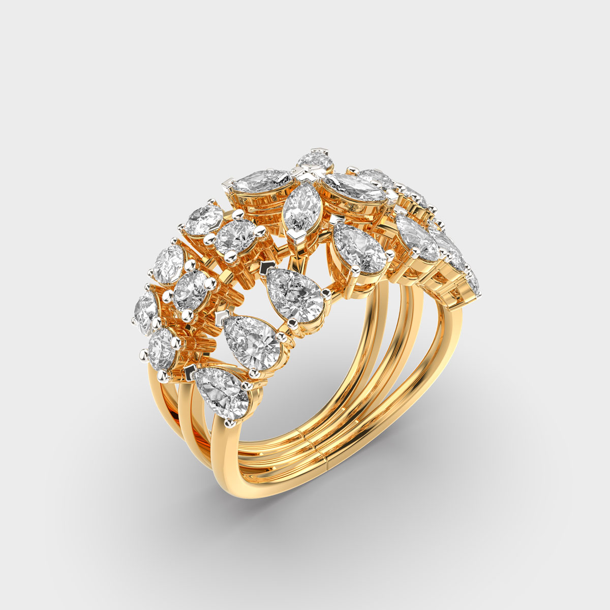 Buy Royal Embrace Chunky Diamond Ring At Jewelbox