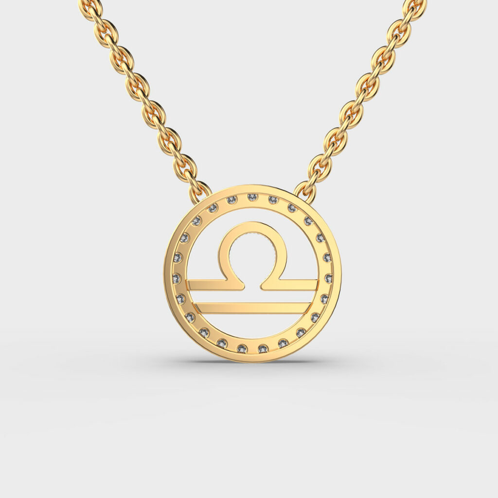 Buy Libra Zodiac Diamond Pendant (With Chain) At Jewelbox