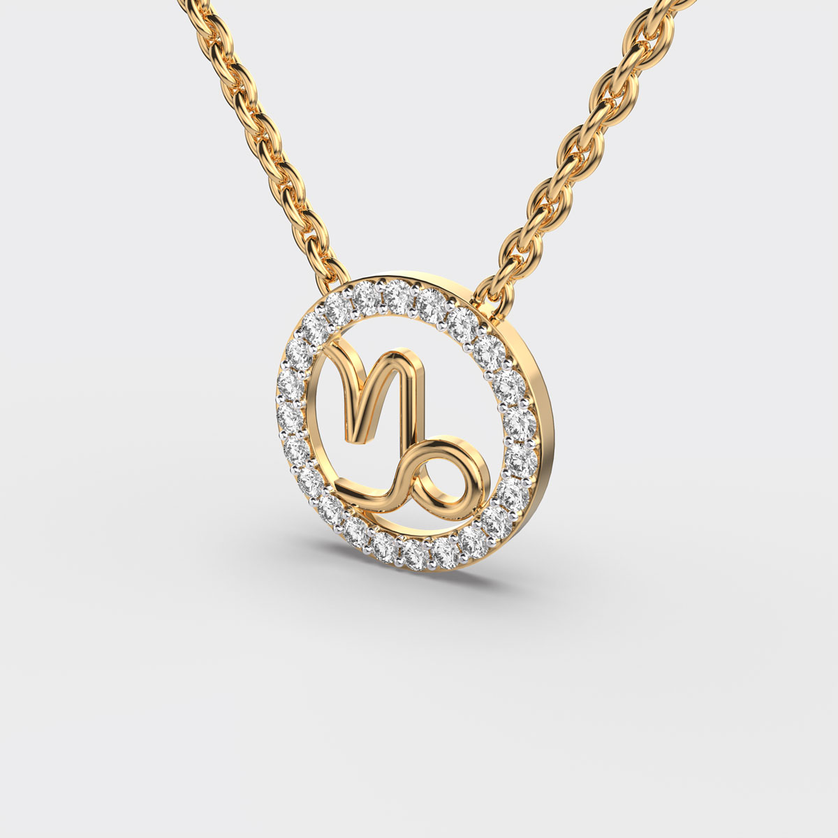 Buy Capricorn Zodiac Diamond Pendant (With Chain) At Jewelbox