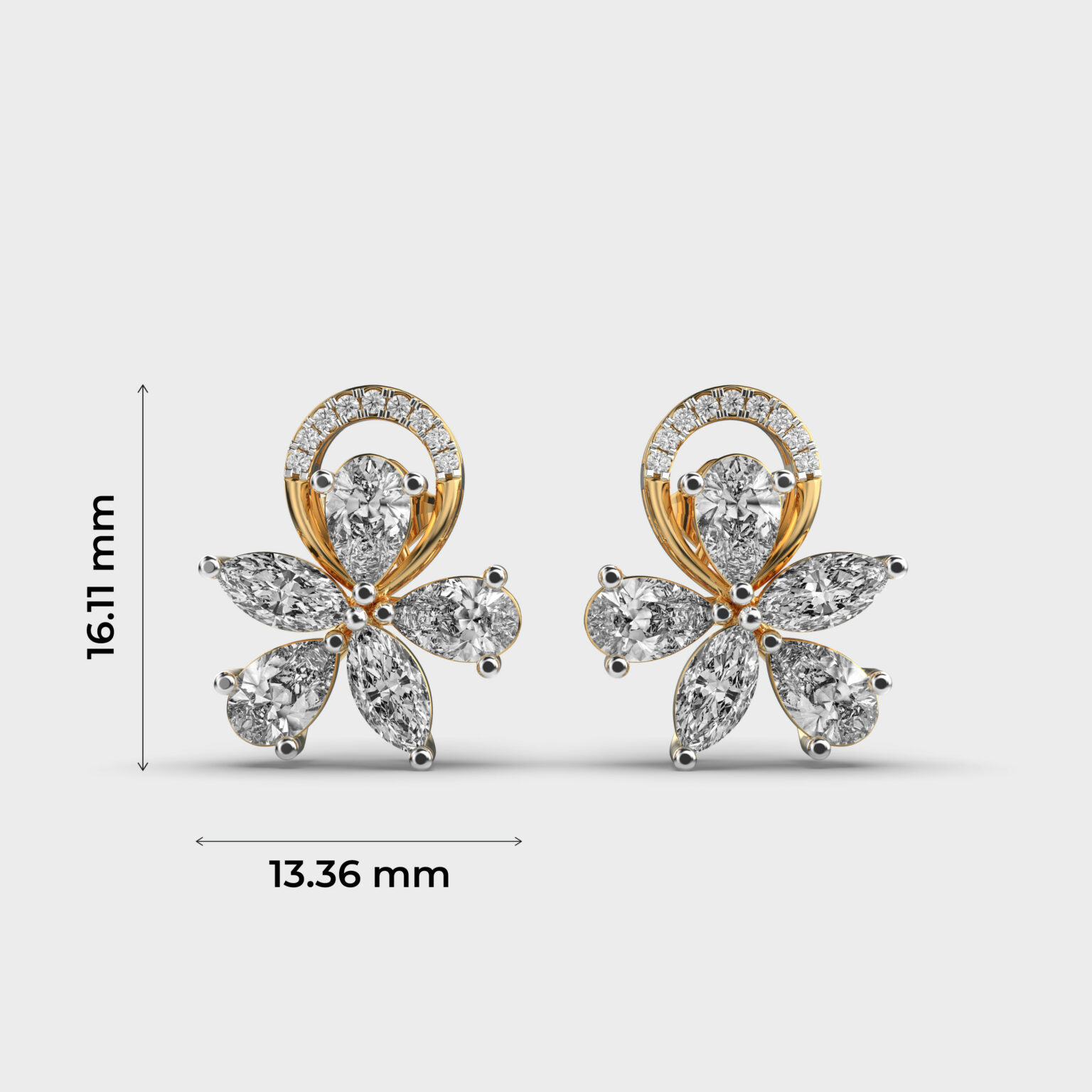 Buy Glowing Periwinkle Mixed Diamond Studs At Jewelbox