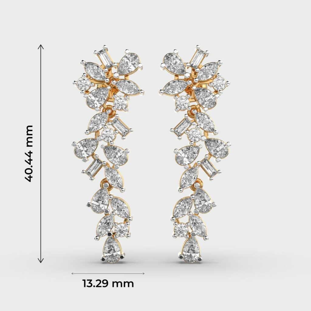 Buy Abstract Florina Flare Diamond Earrings At Jewelbox