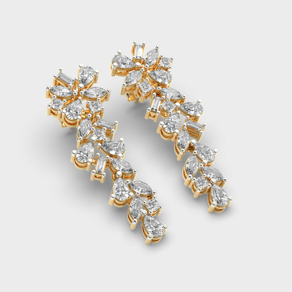Buy Abstract Florina Flare Diamond Earrings At Jewelbox
