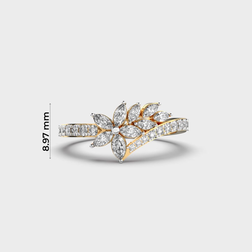 Buy Pristine Flower Solitaire Diamond Ring At Jewelbox