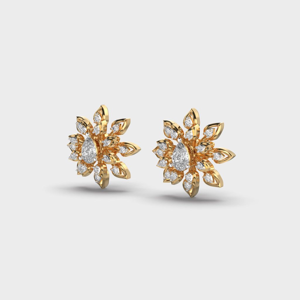 Buy Orinoco Flow Diamond Ear Studs At Jewelbox