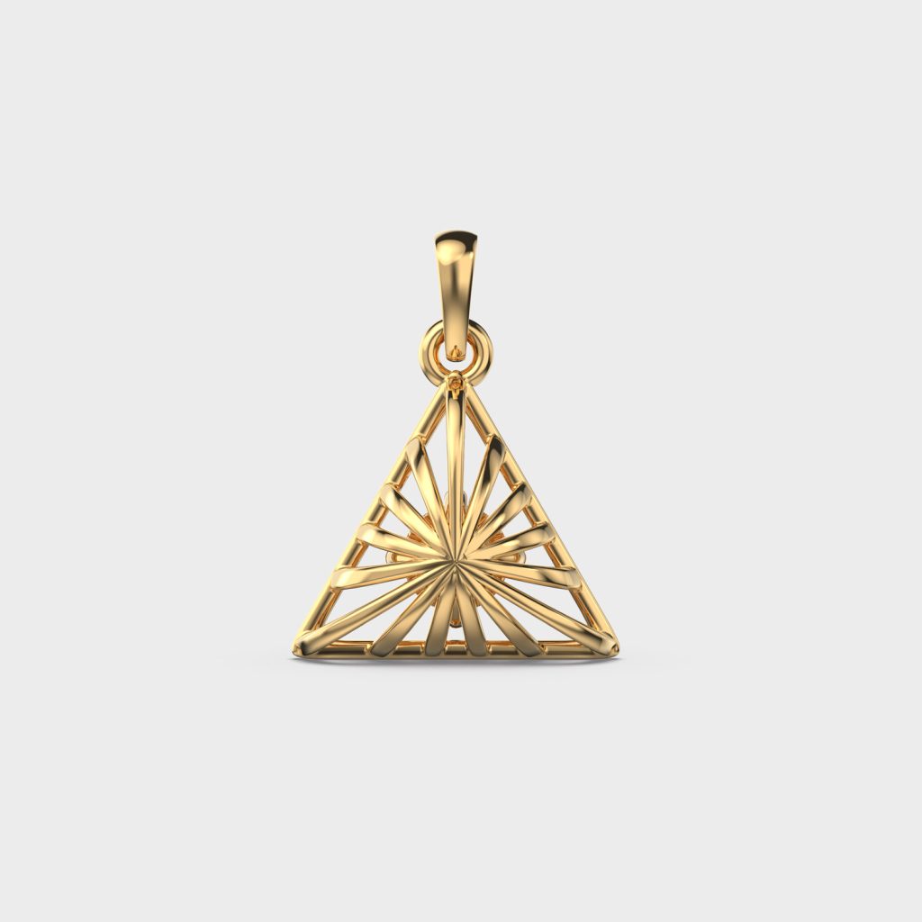 Triangular Sunburst Diamond Pendant â€“ Elegant Gold And Diamond Necklace