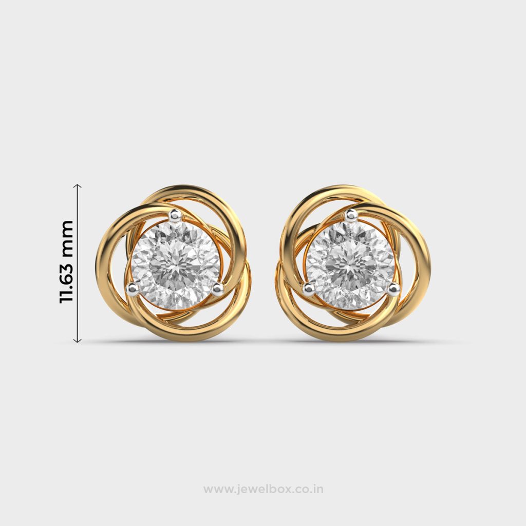Buy Eccentric Loops Padma Cut Diamond Studs At Jewelbox