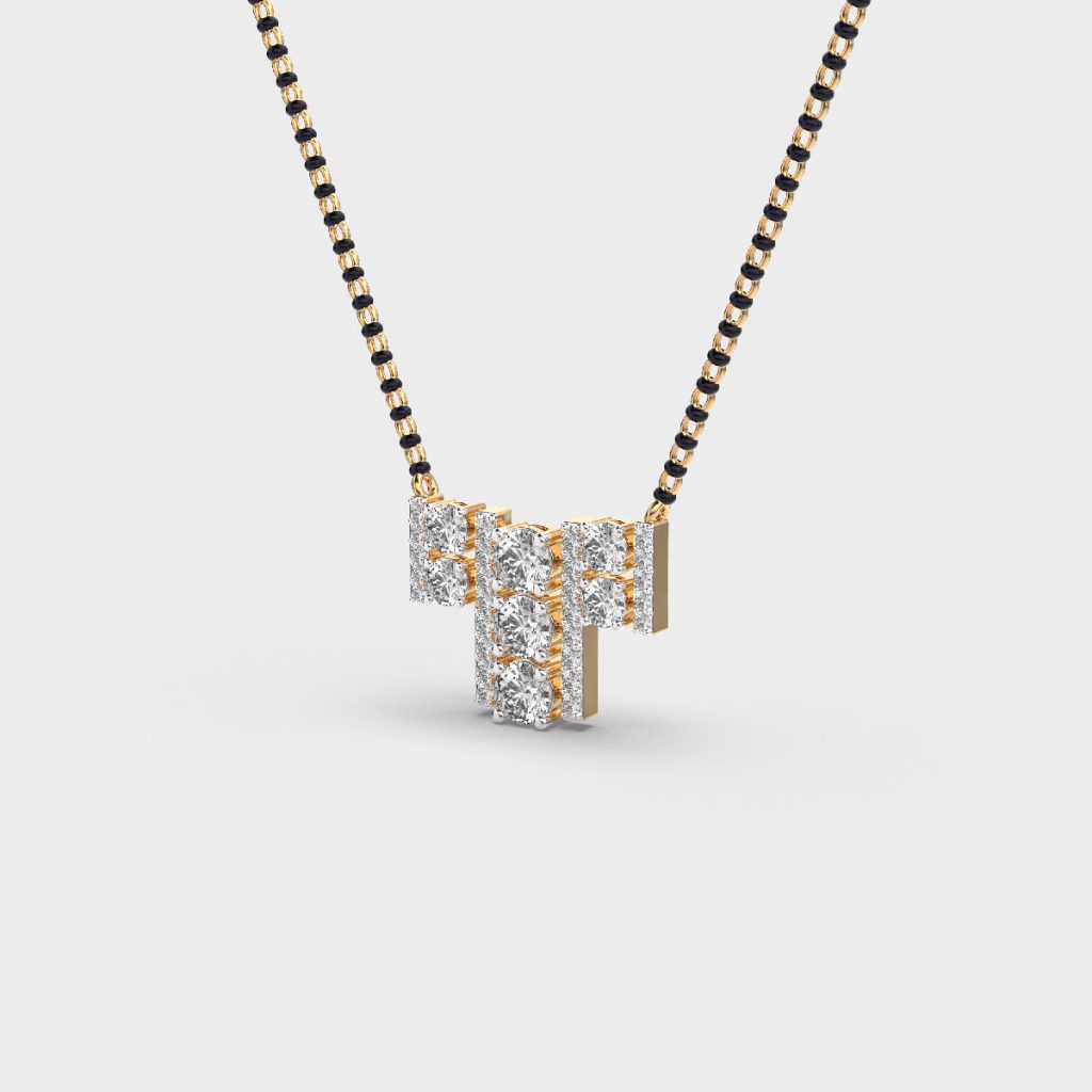 Stylish Alphabet Diamond Pendant