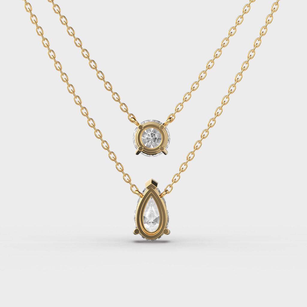 Buy Duo Geometry Gems Diamond Pendant At Jewelbox