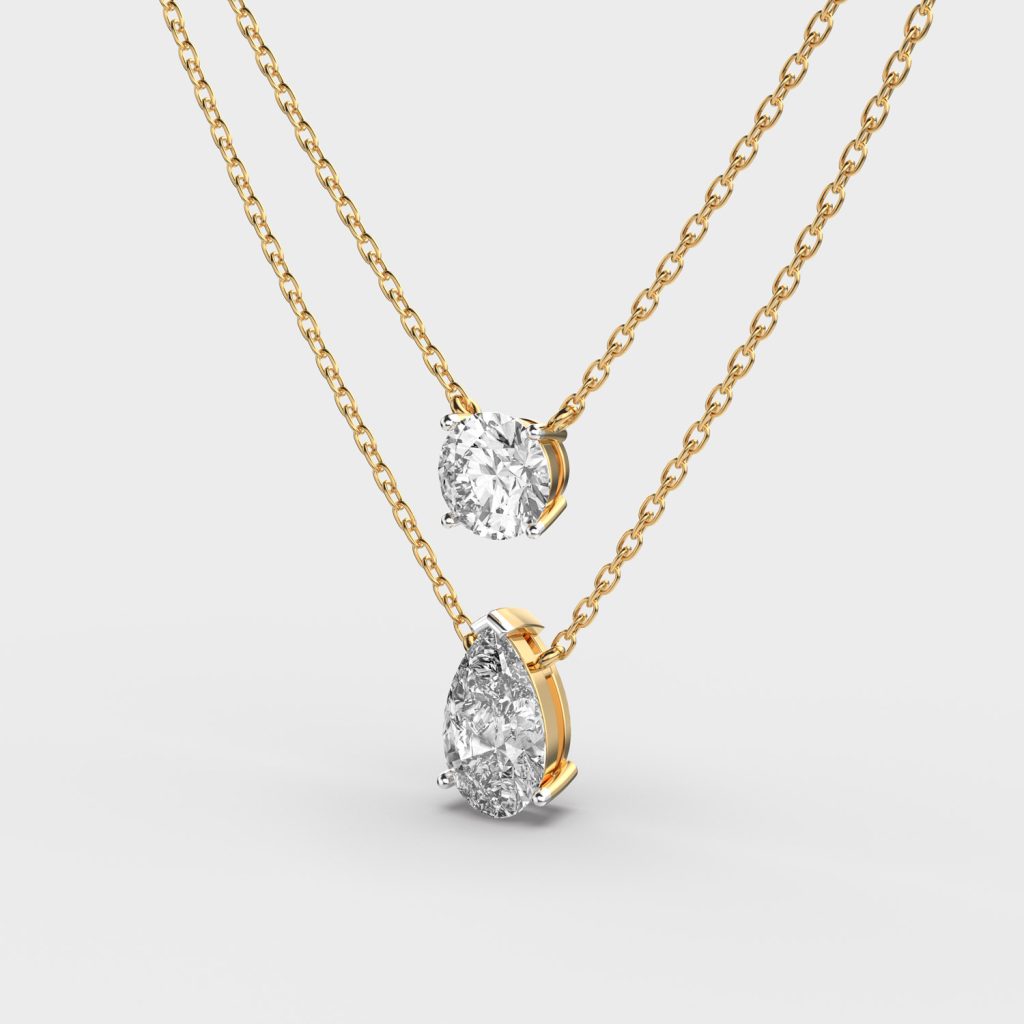 Elegant Double Chain Diamond Pendant | Buy Now