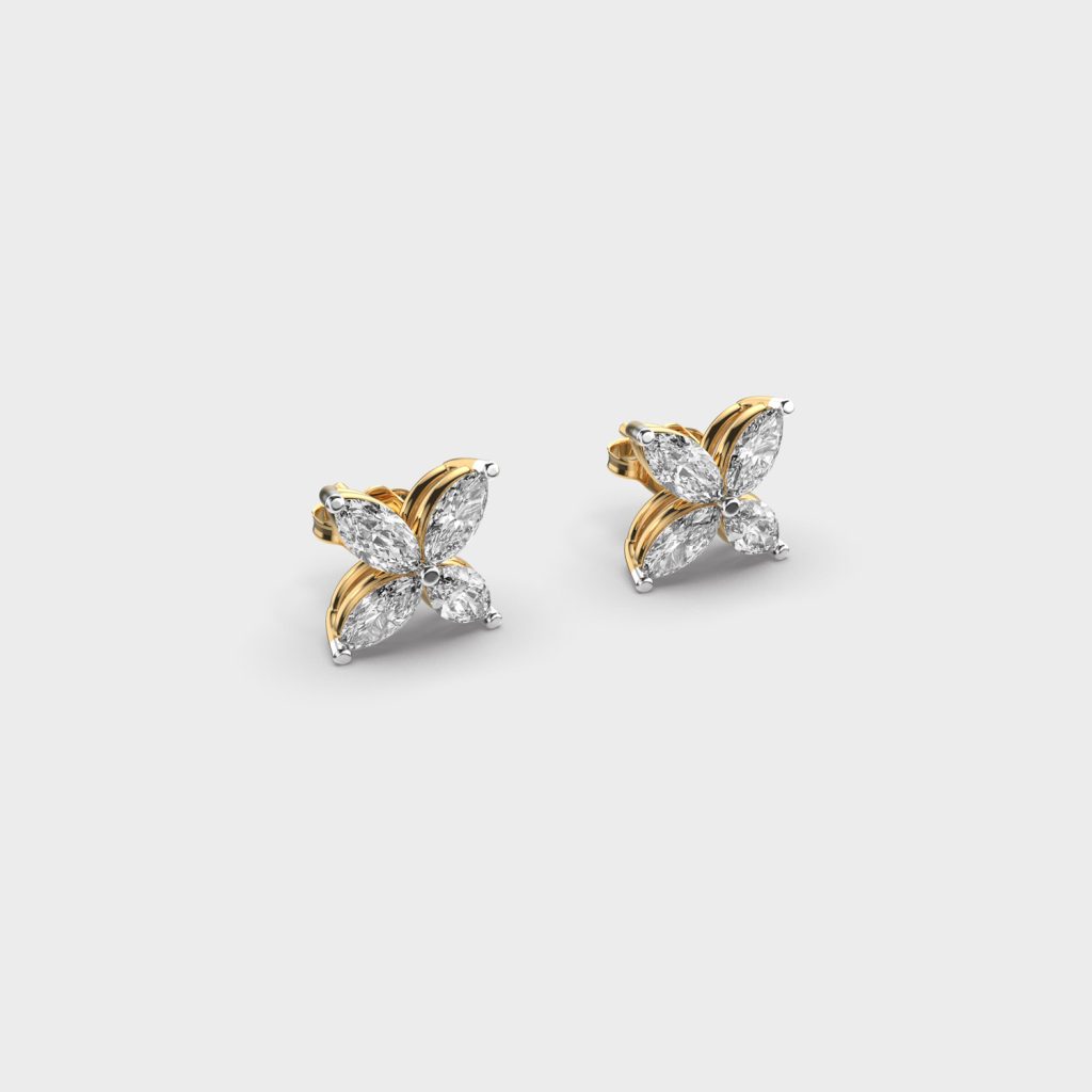 Buy Petite Flora Garden Diamond Studs At Jewelbox