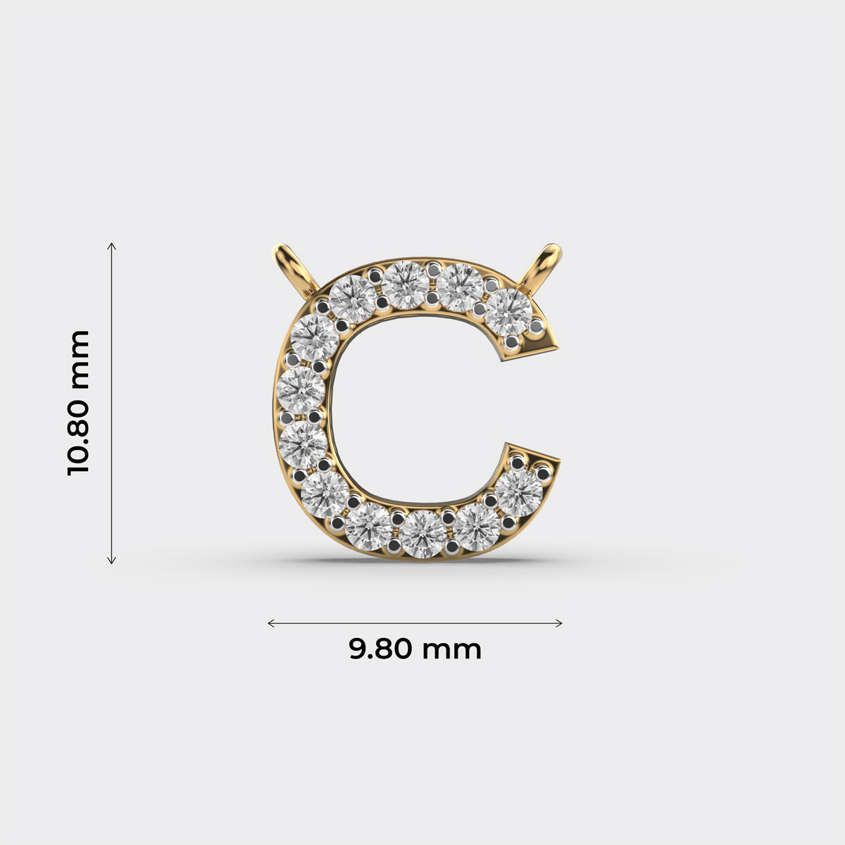 Buy Courageous 'C' Diamond Pendant (Without Chain) At Jewelbox