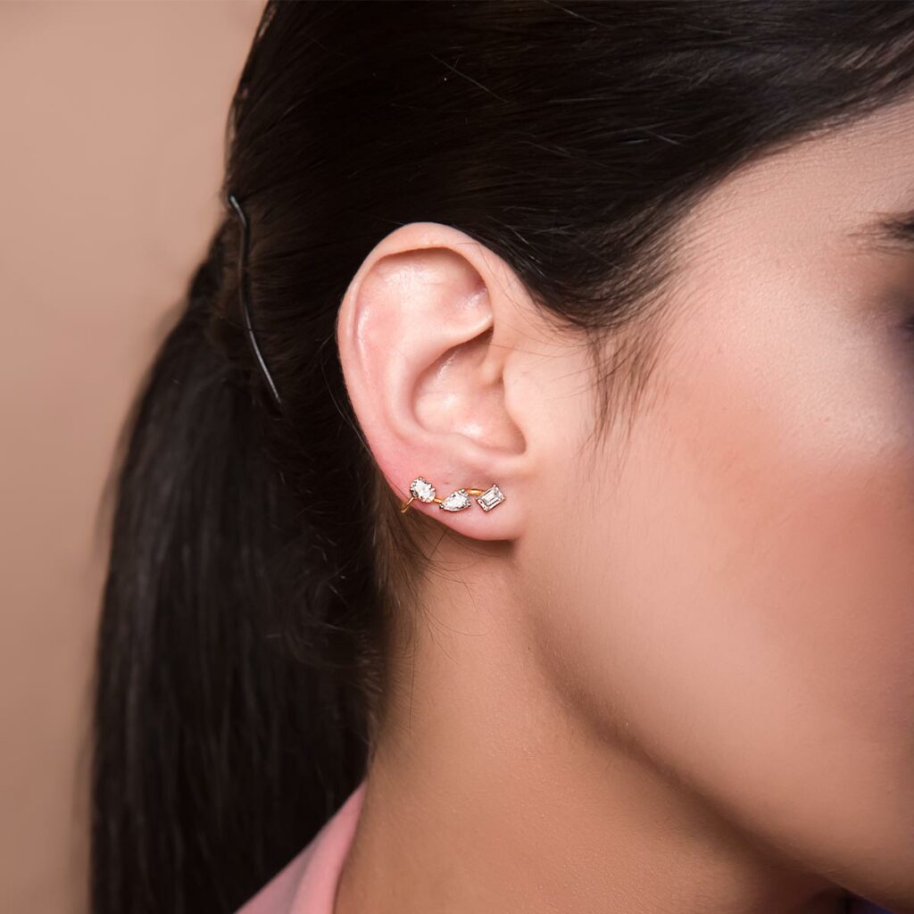 Buy Dancing Ear Piercing Diamond Studs At Jewelbox